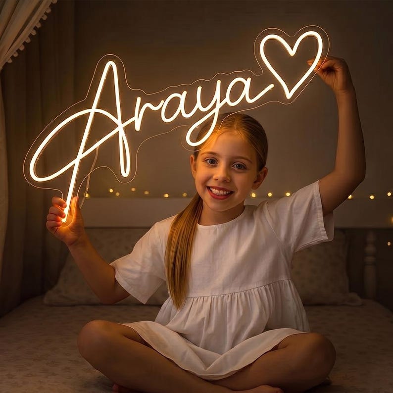 Custom LED Neon Name Sign, Personalized Nursery Decor, Kids Room Light ...