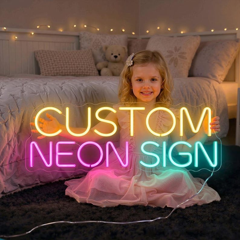 Custom LED Neon Name Sign, Personalized Nursery Decor, Kids Room Light ...