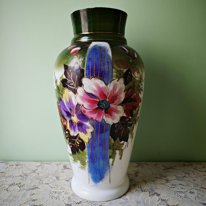 Antique Vases Opaline - Etsy