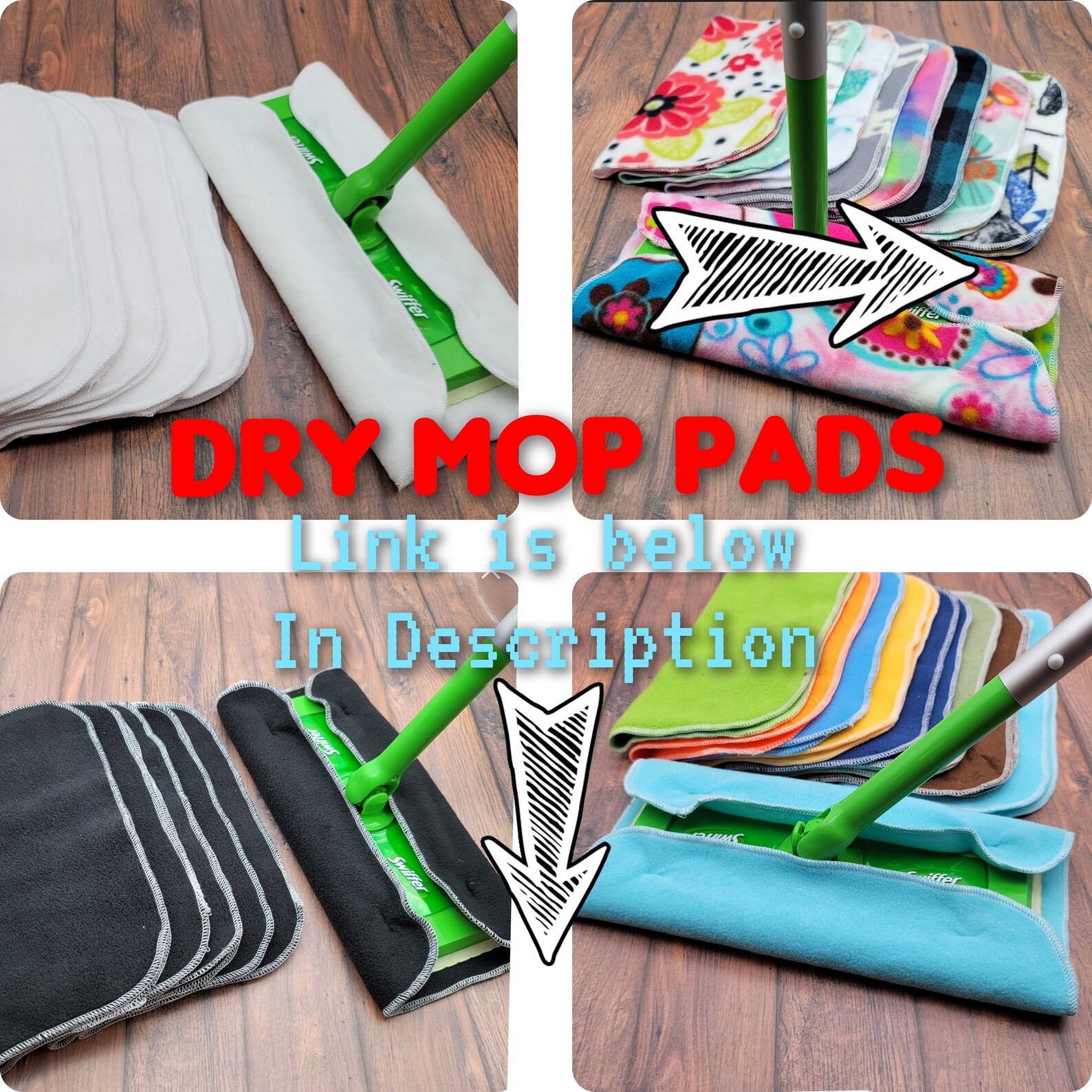 Reusable Power Mop Pads, Mop Pads, Mop Cover, Floor Scrub, Mop Duster ...