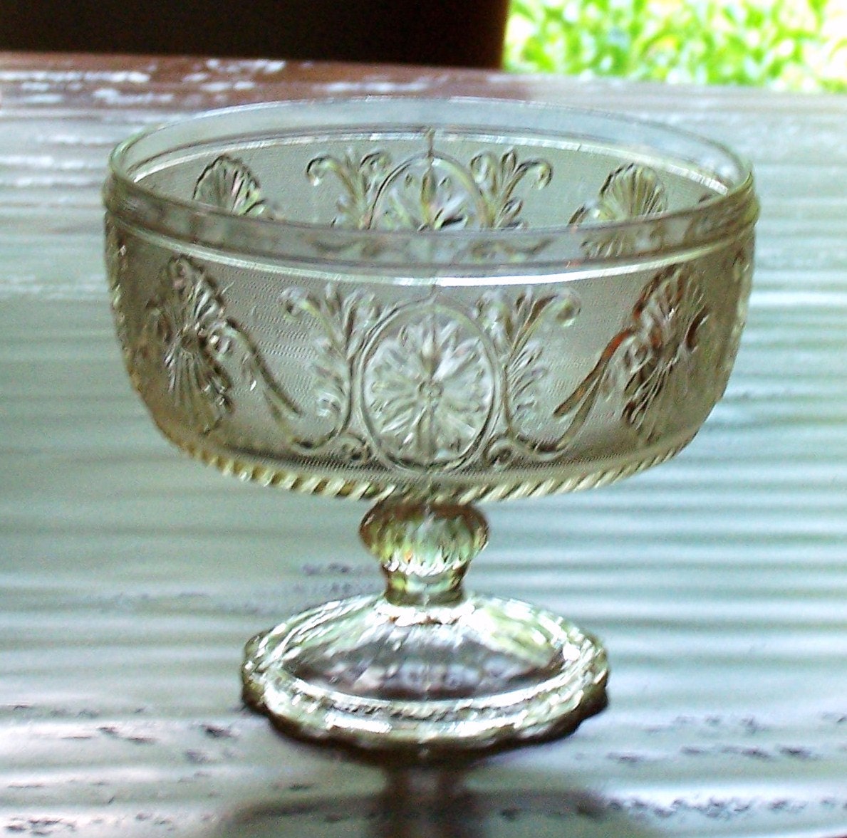 PRESSED GLASS COMPOTE Victorian Style Clear Heavy Pressed | Etsy