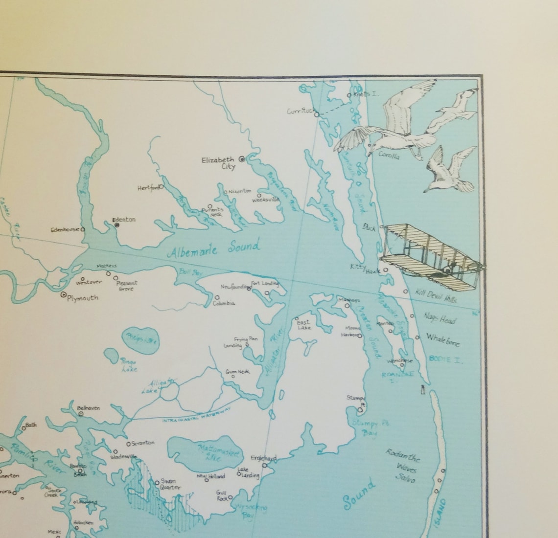 NORTH CAROLINA COAST Map Unframed Copy of 1980s Print - Etsy