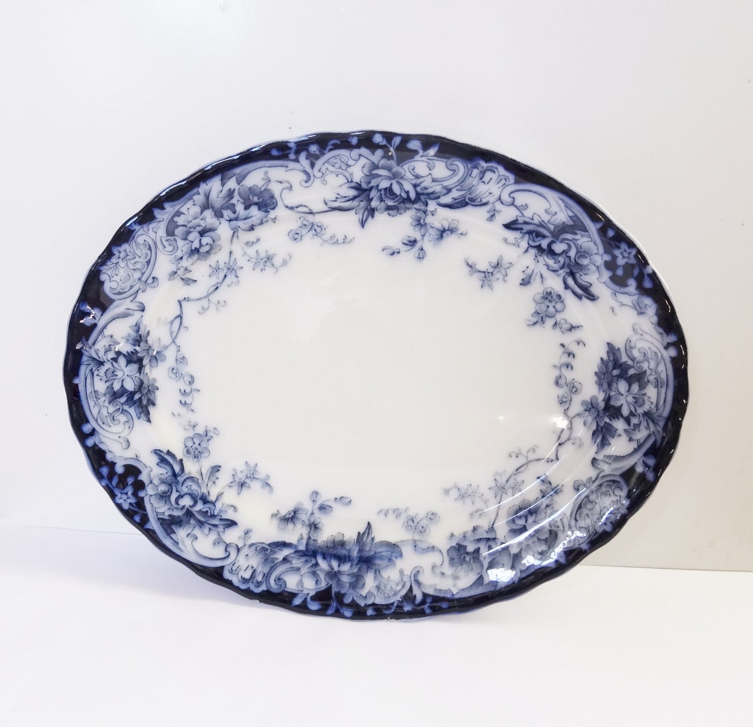 LARGE ANTIQUE PLATTER Chatsworth 1790 Pattern by Keeling & Co. Made in ...