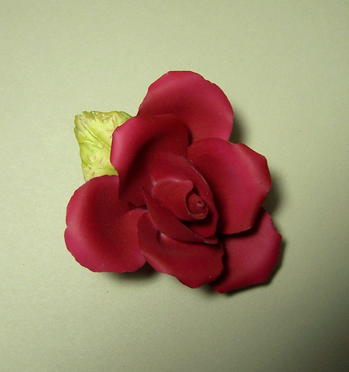 ROMANTIC PORCELAIN ROSE Rich Red Color Life Size Handmade - Etsy