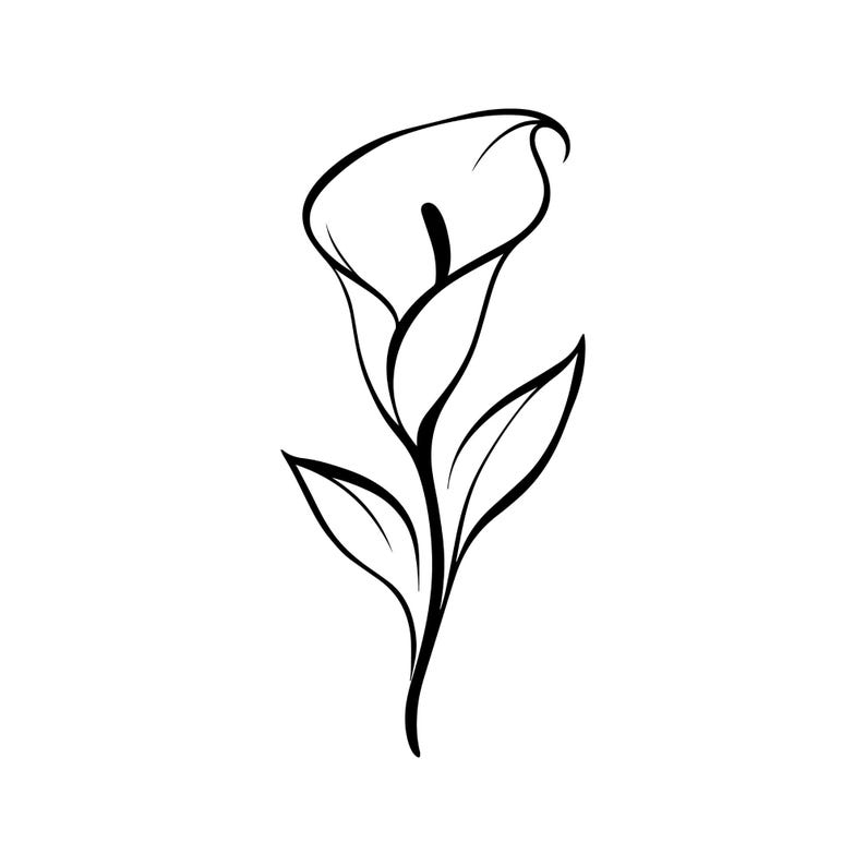 Calla Lily Flower SVG PNG – Simple Minimalist Botanical Wall Art - Etsy