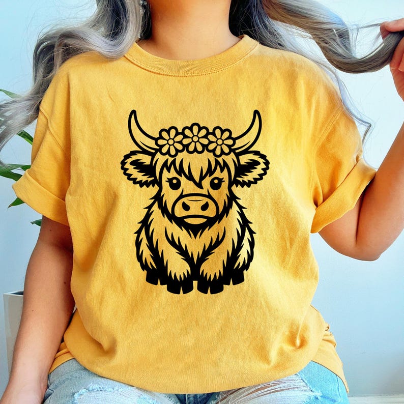 Cute Highland Cow SVG | Floral Cow Clipart for Cricut & Silhouette ...