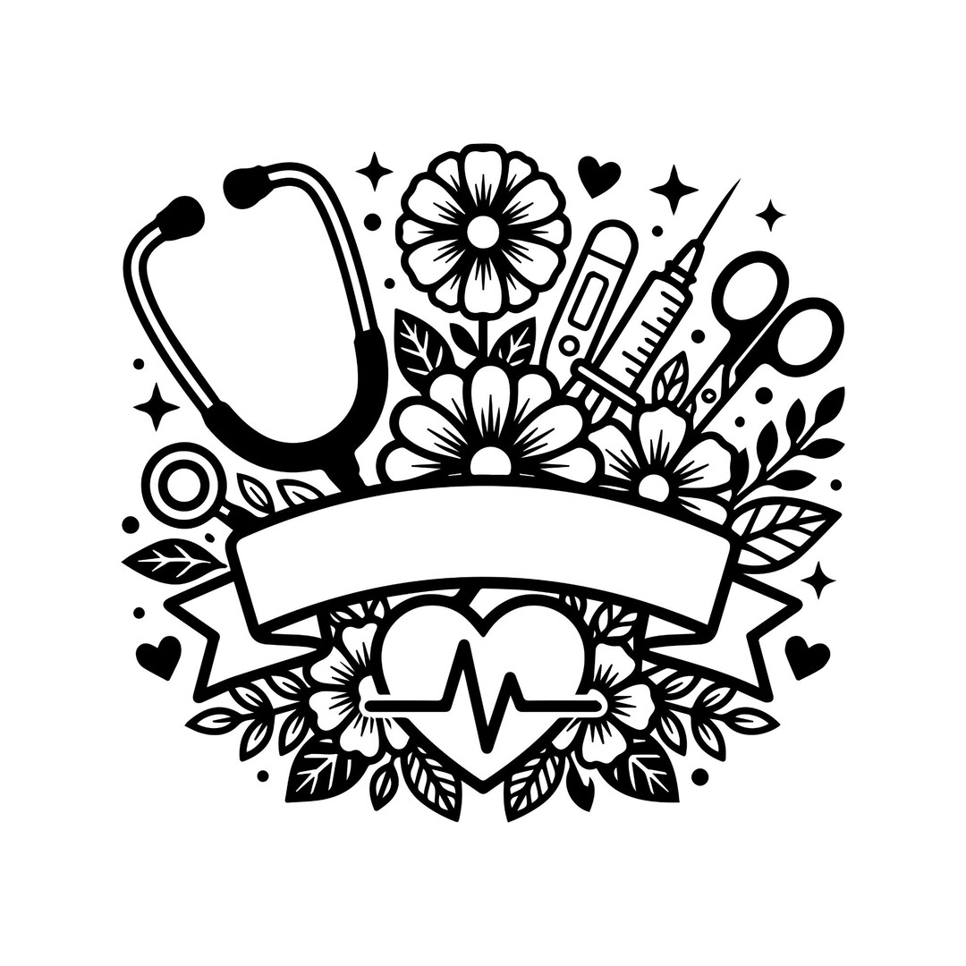 Verpleegkundige gespleten monogram SVG PNG | T-shirtontwerp, cadeau ...