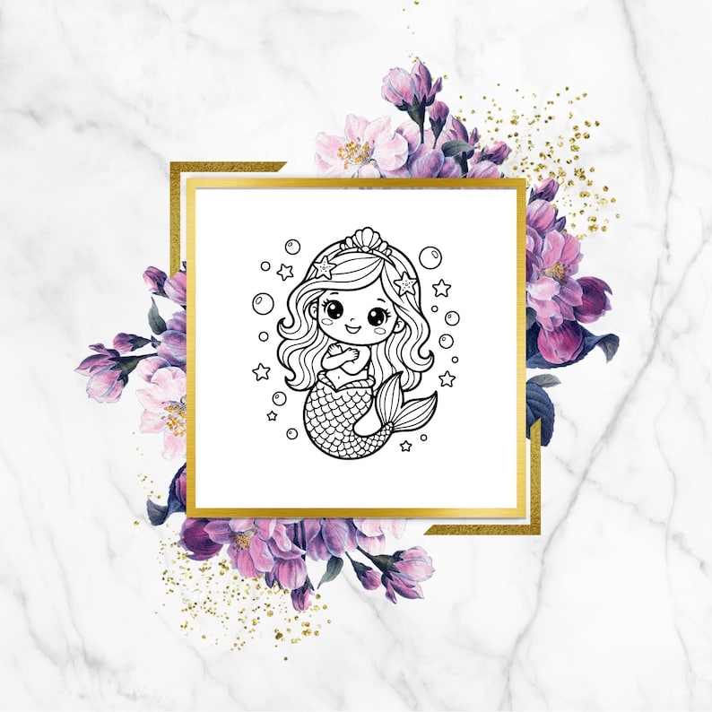 4 Mermaid SVG PNG | Kawaii Craft Design (digital Download) - Etsy