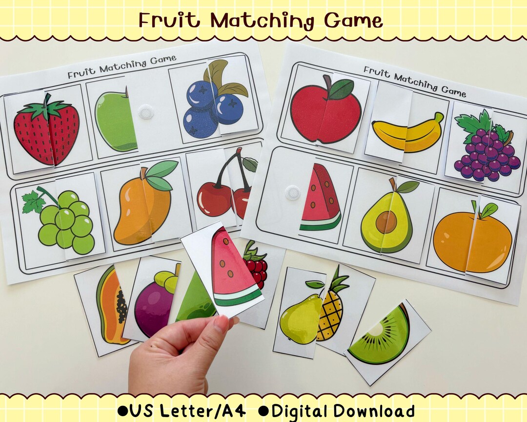 Fruit Matching Printable | Preschool Activity | Toddler Busy Book ...