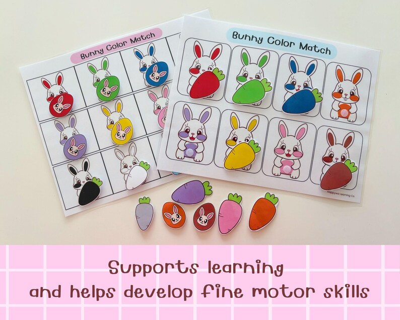 Bunny Color Matching Activity Printable | Easter Toddler Preschool ...