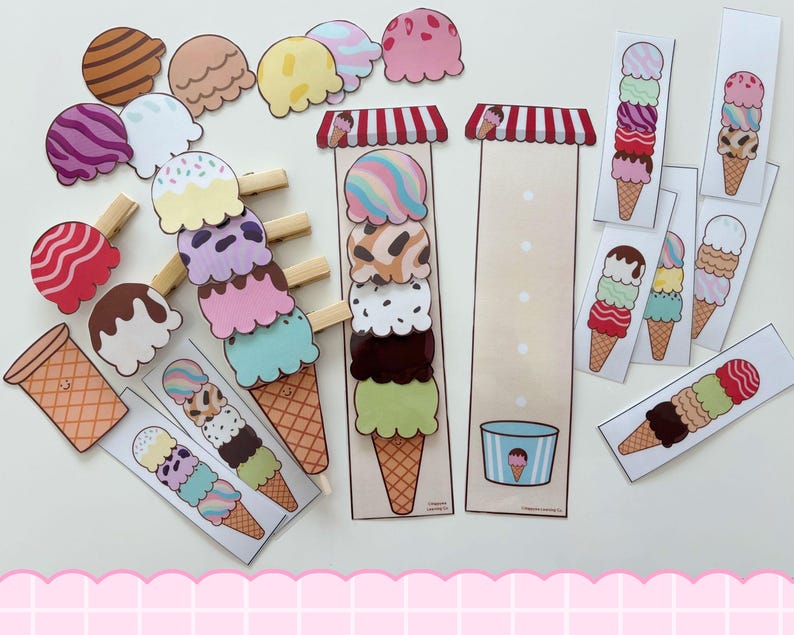 Ice Cream Builder Activity | Preschool Fine Motor Matching Game ...