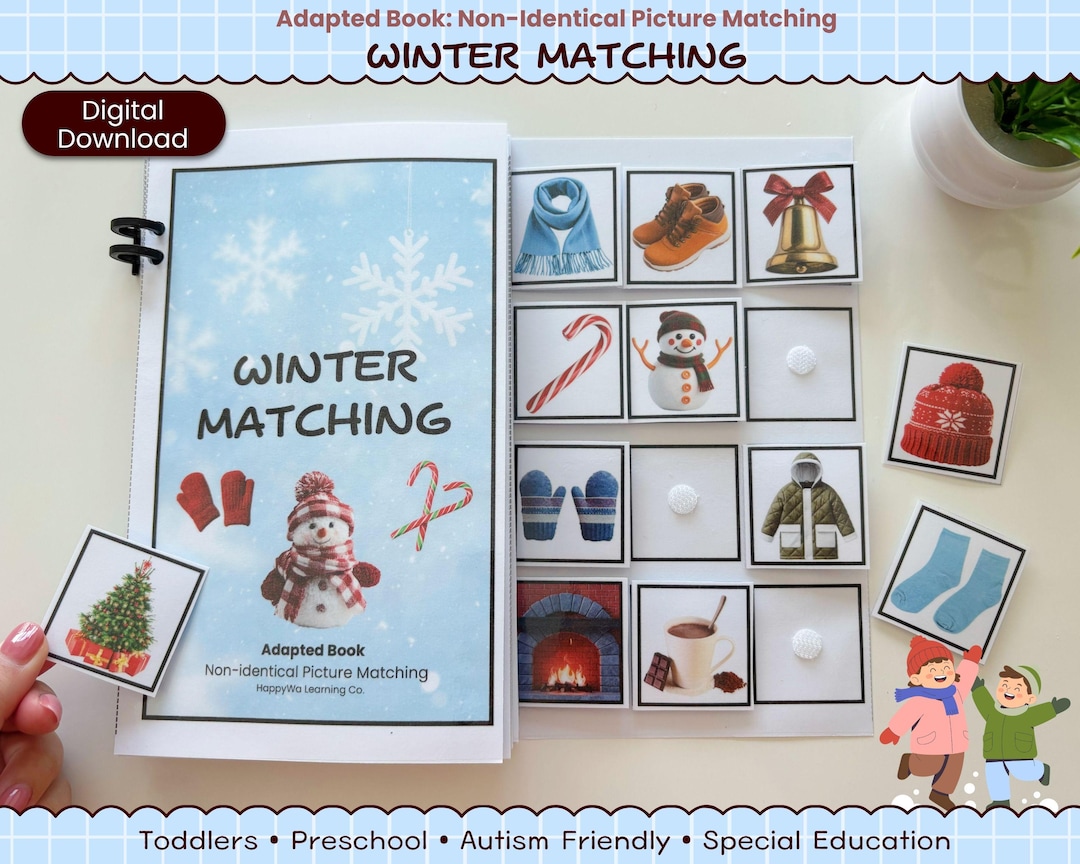 Winter Matching Adapted Book Printable | Non Identical Matching ...