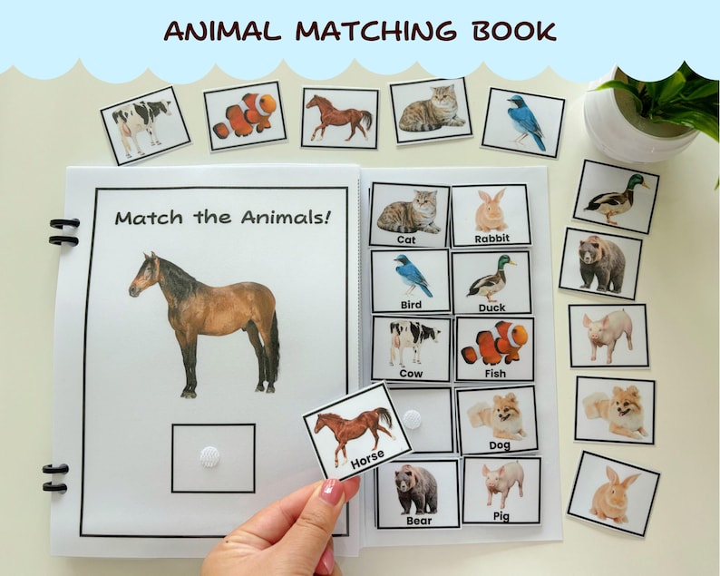 Animal Matching Printable for Autism | Adapted Book PDF | Preschool ...