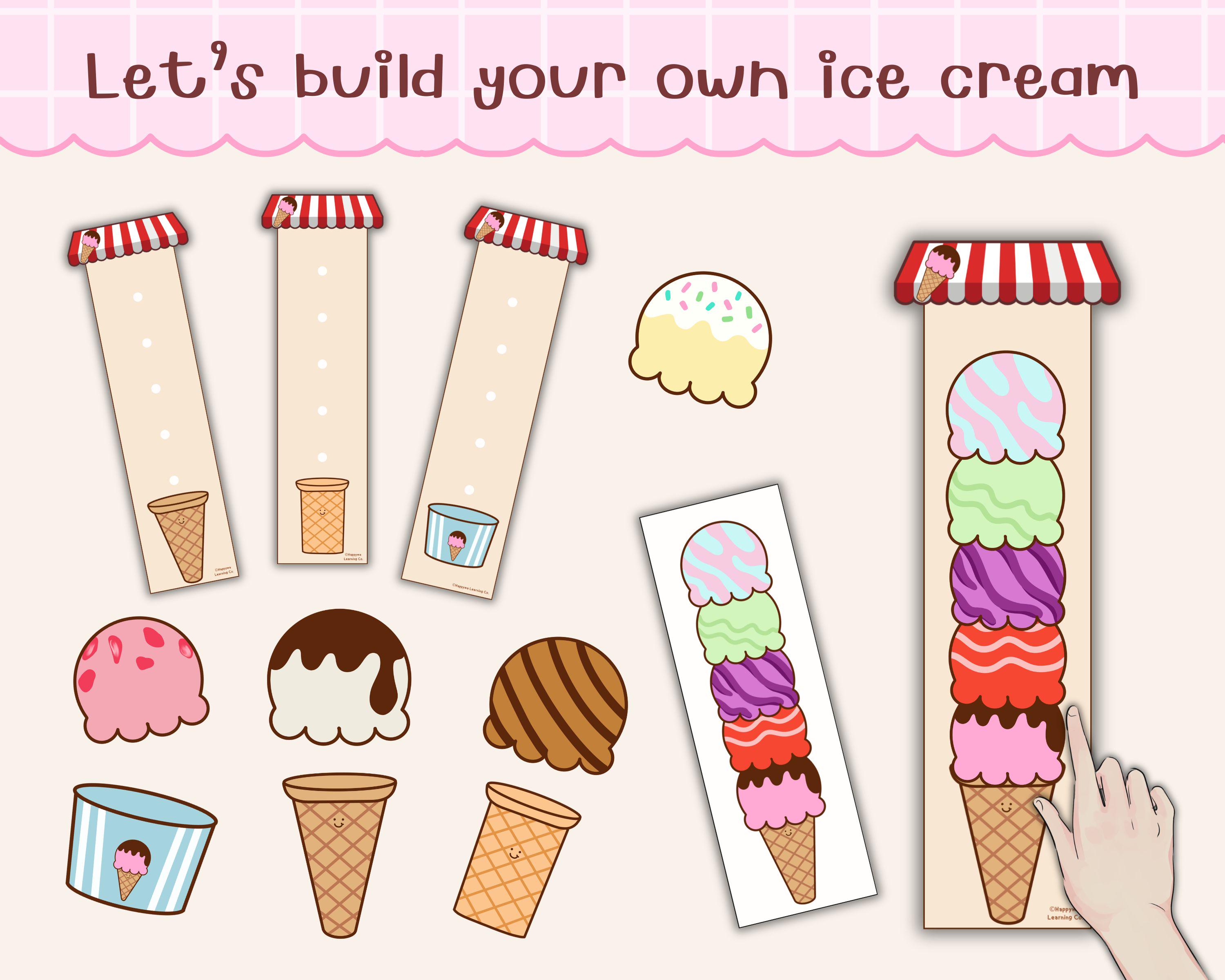 Ice Cream Builder Activity | Preschool Fine Motor Matching Game ...