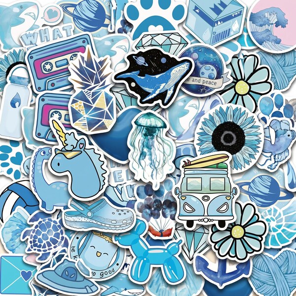 Blue Aesthetic Stickers - Etsy