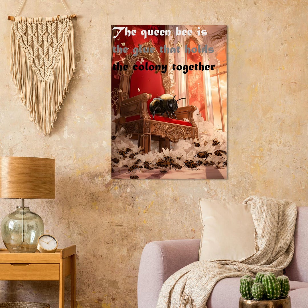 Queen Bee Poster, Royal Bee Wall Art, Beekeeper Decor, Honey Bee ...