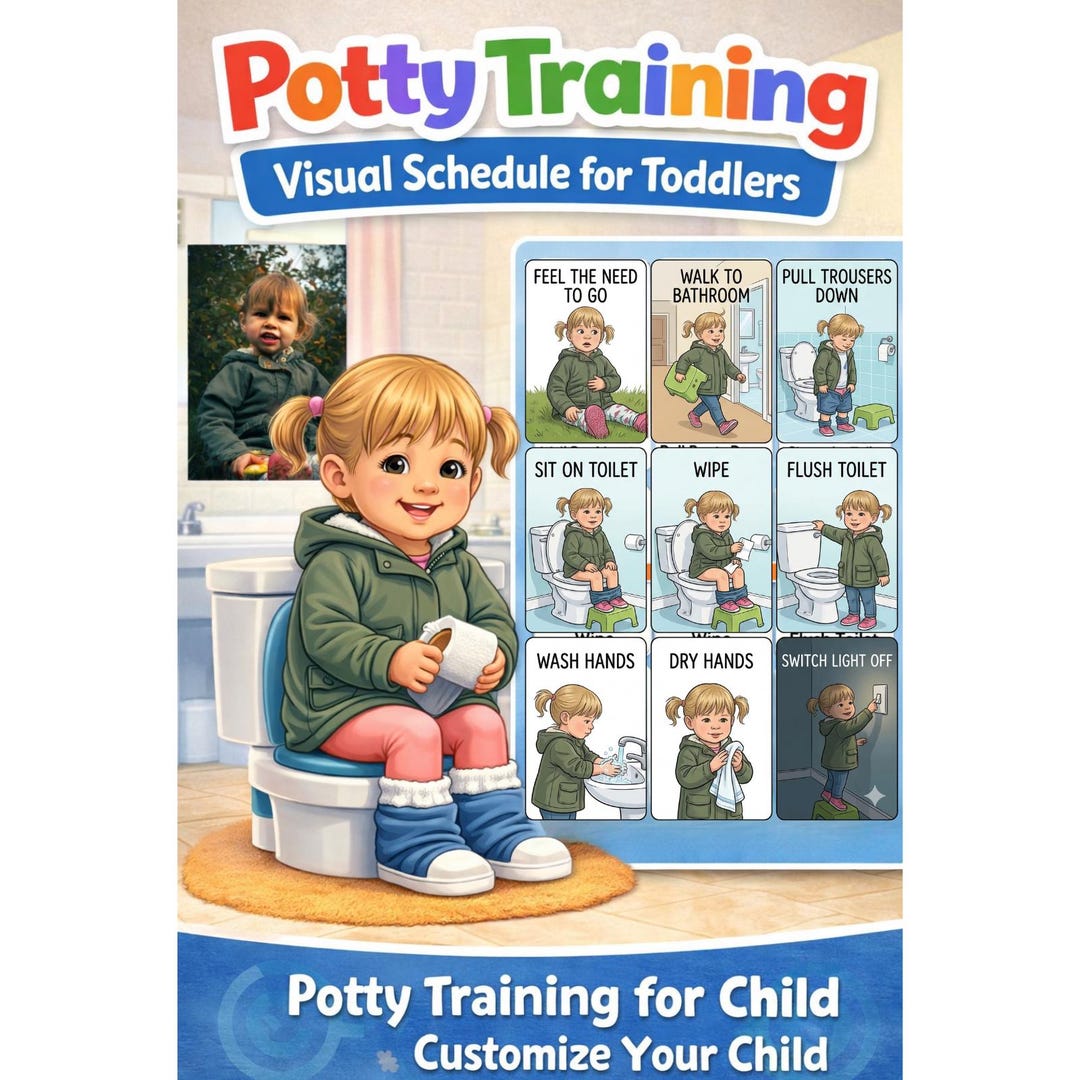 Potty Training Visual Schedule for Toddlers | Autism & ADHD Routine ...