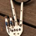 PEACE Sign Ornament With LEATHER Made From Vintage Fork Hand Stamped ...