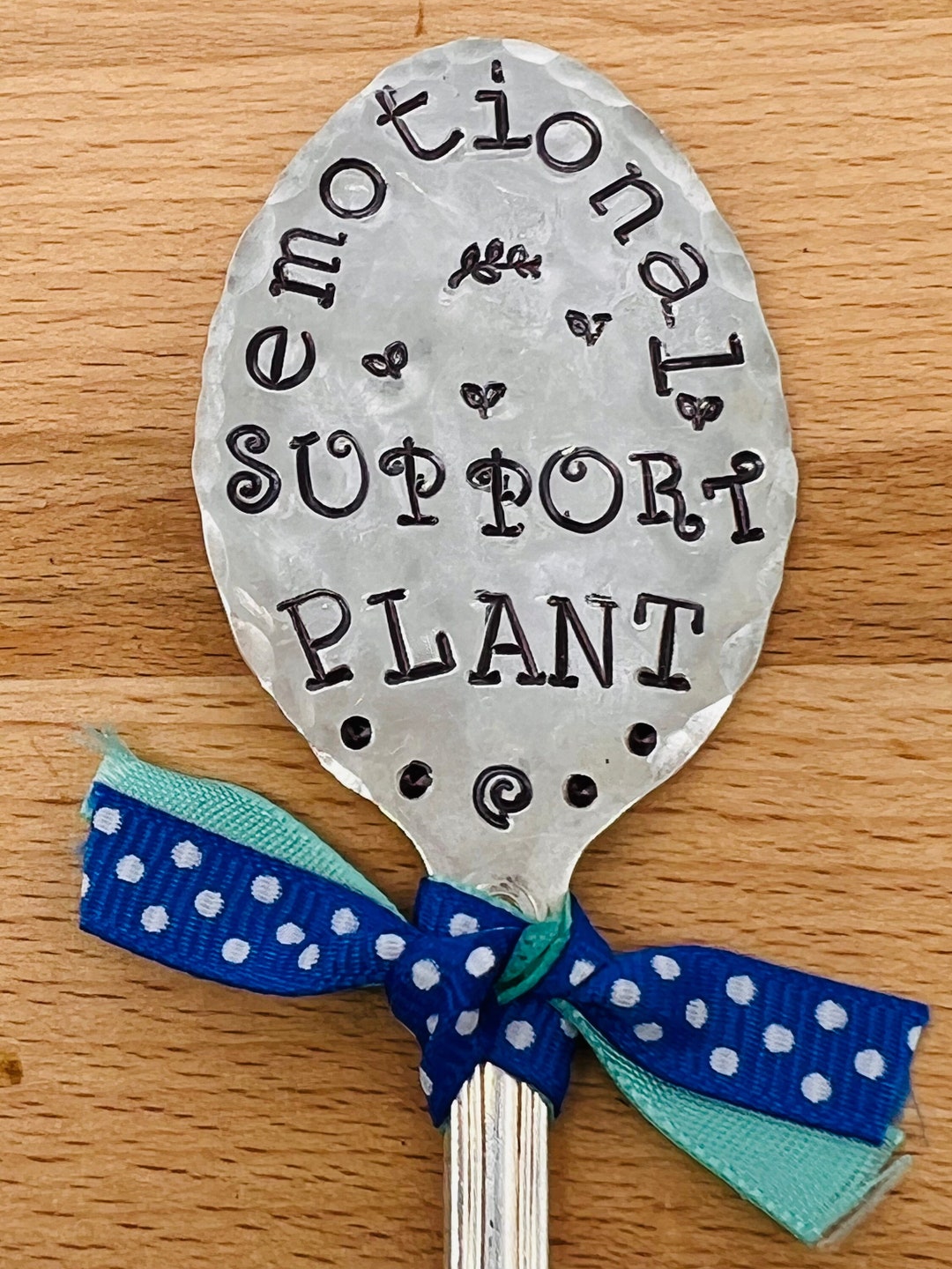 Emotional Support Plant Marker: Hand Stamped Silver Plate Spoon - Etsy