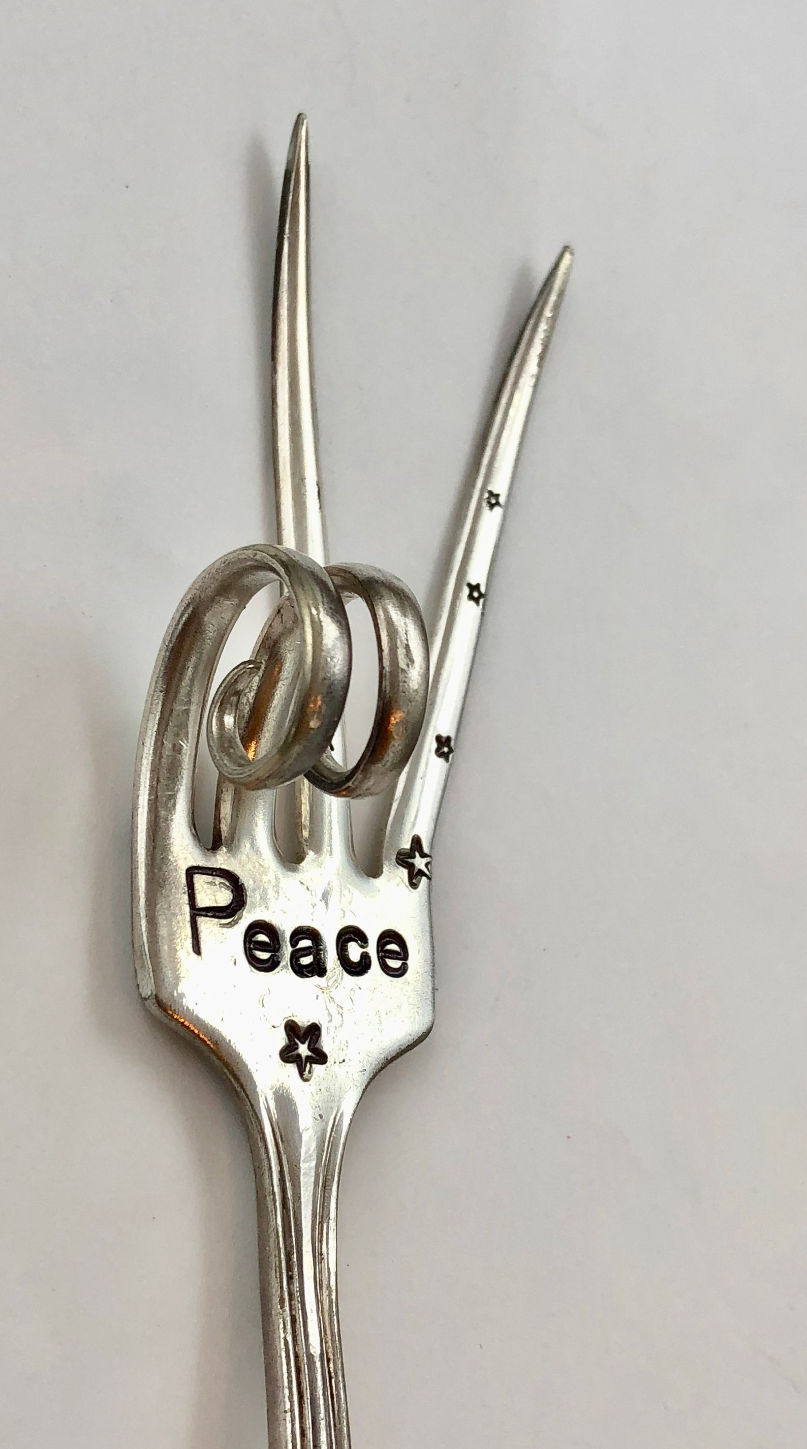 PEACE Sign Fork Garden Marker With STARS Plant Label | Etsy