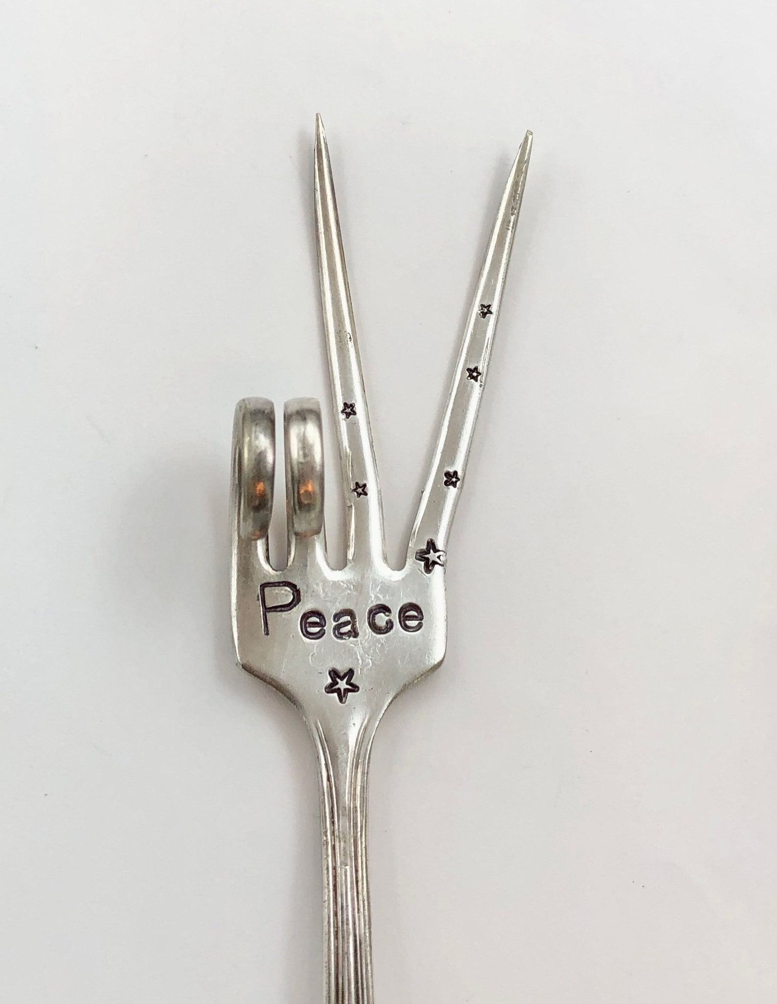 PEACE Sign Fork Garden Marker With STARS Plant Label - Etsy