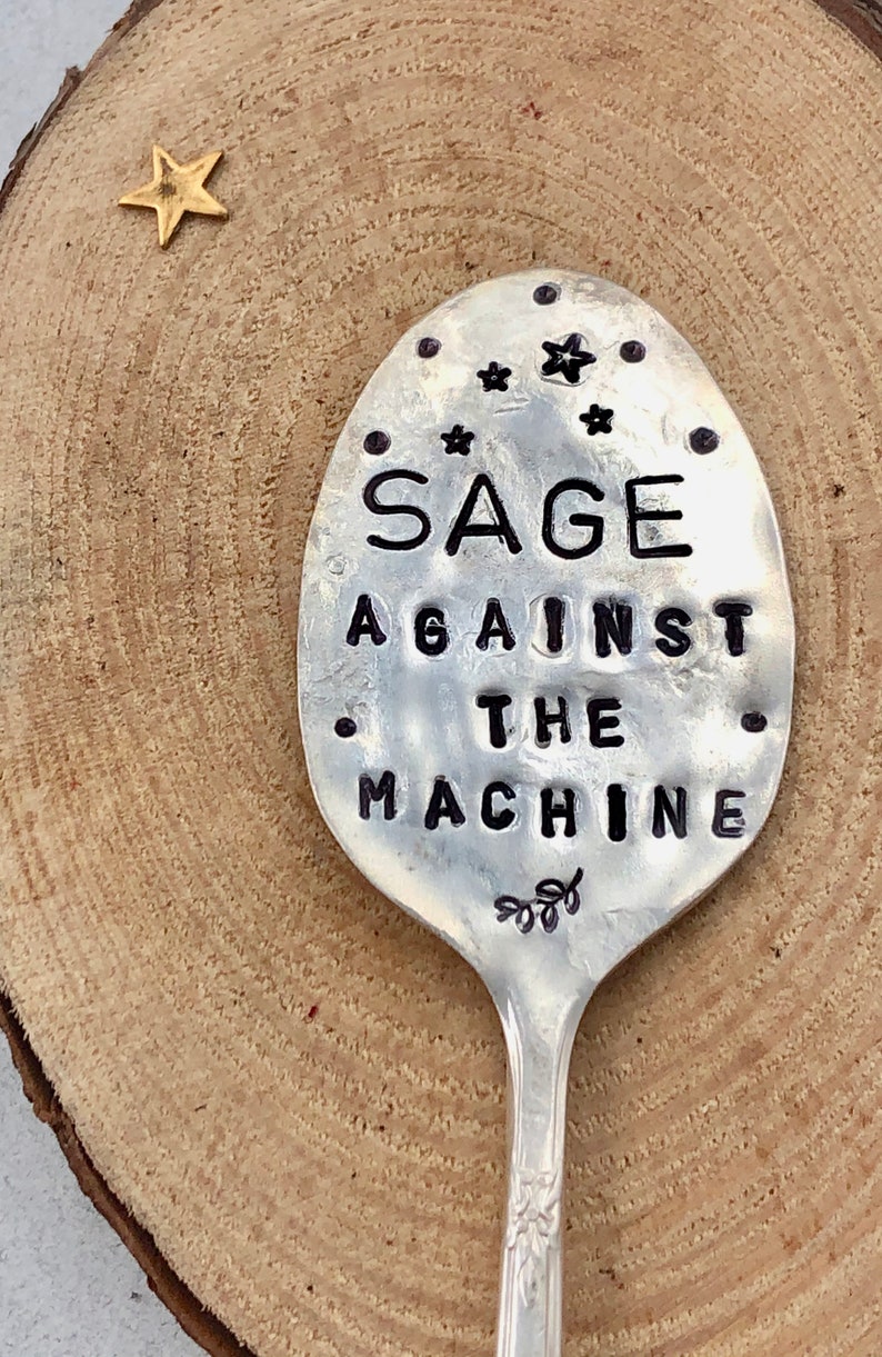 Herb Marker SAGE Against the Machine Funny Pun Herb Stake - Etsy