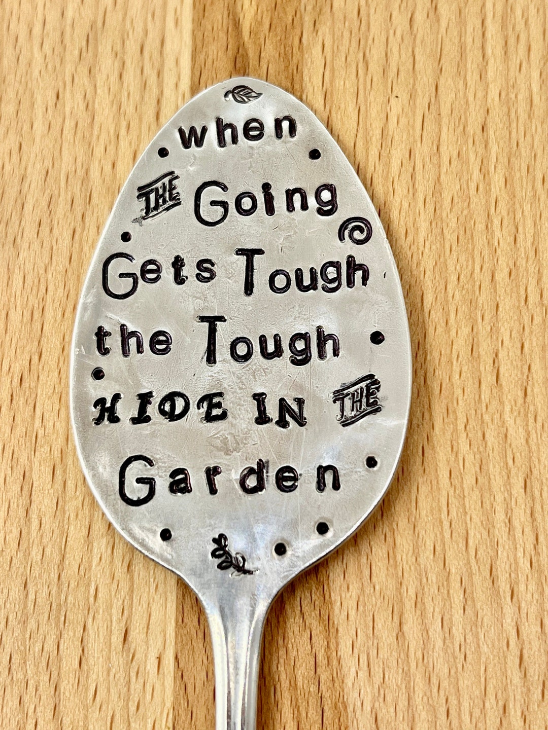 Humorous Silver-plate Garden Marker: "tough Hide in the Garden" Spoon ...