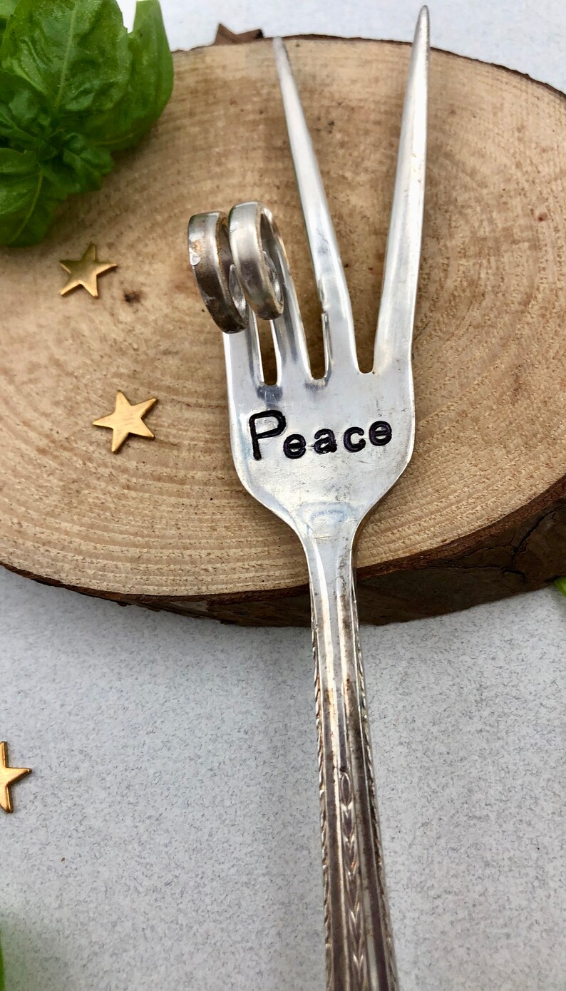 Garden Marker Sign Peace Sign Made From Recycled Silver Plate - Etsy