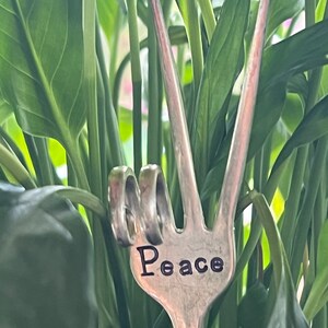PEACE Sign Fork, Garden Marker With STARS, Plant Label Tag, Silver ...