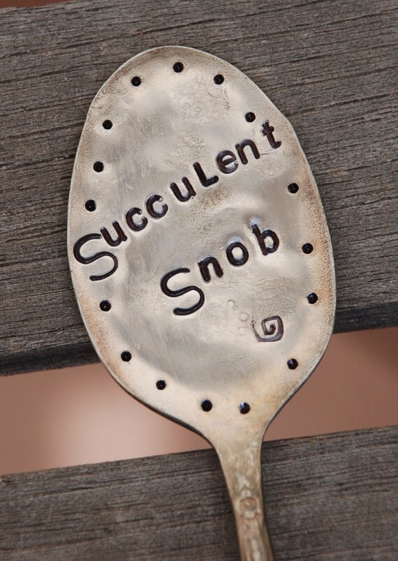 SUCCULENT Funny Garden Marker Plant Sign Recycled Spoon Hand | Etsy