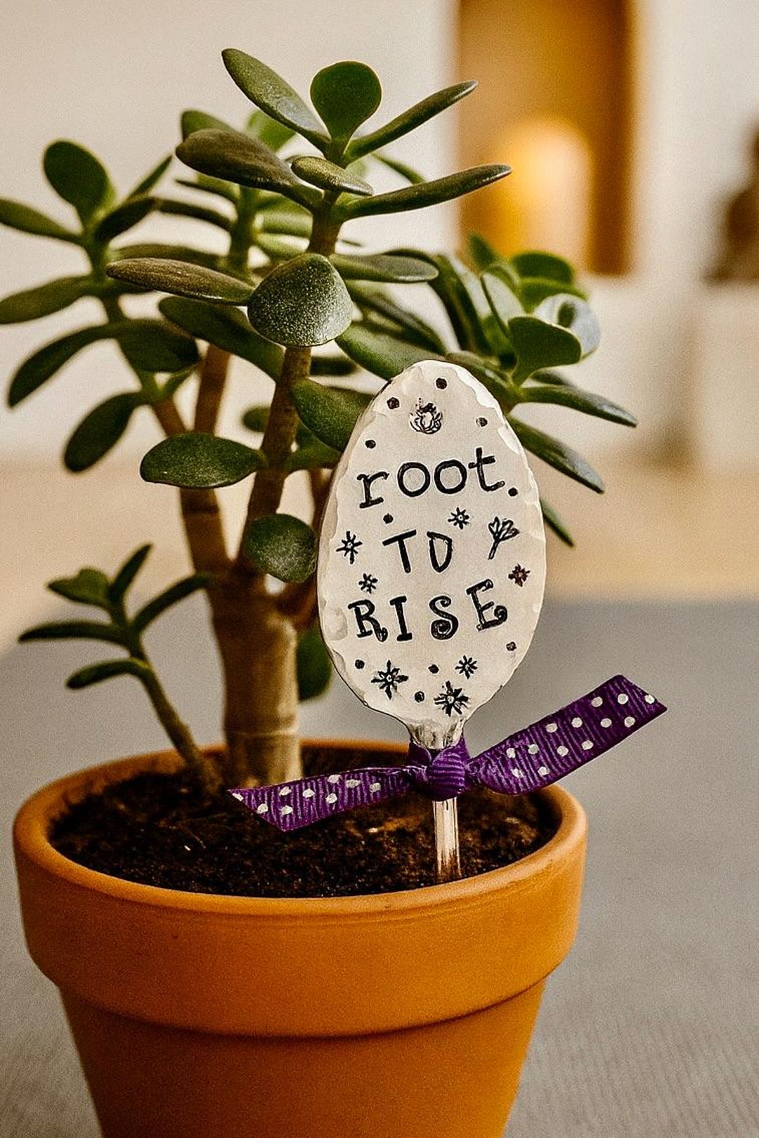 Hand Stamped Lotus Flower Spoon: Yoga Gift, Spiritual Plant Marker - Etsy