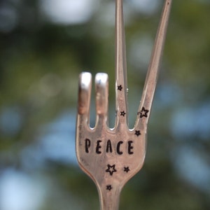 Plant Stake Garden Marker PEACE Sign Fork Garden Marker Art | Etsy