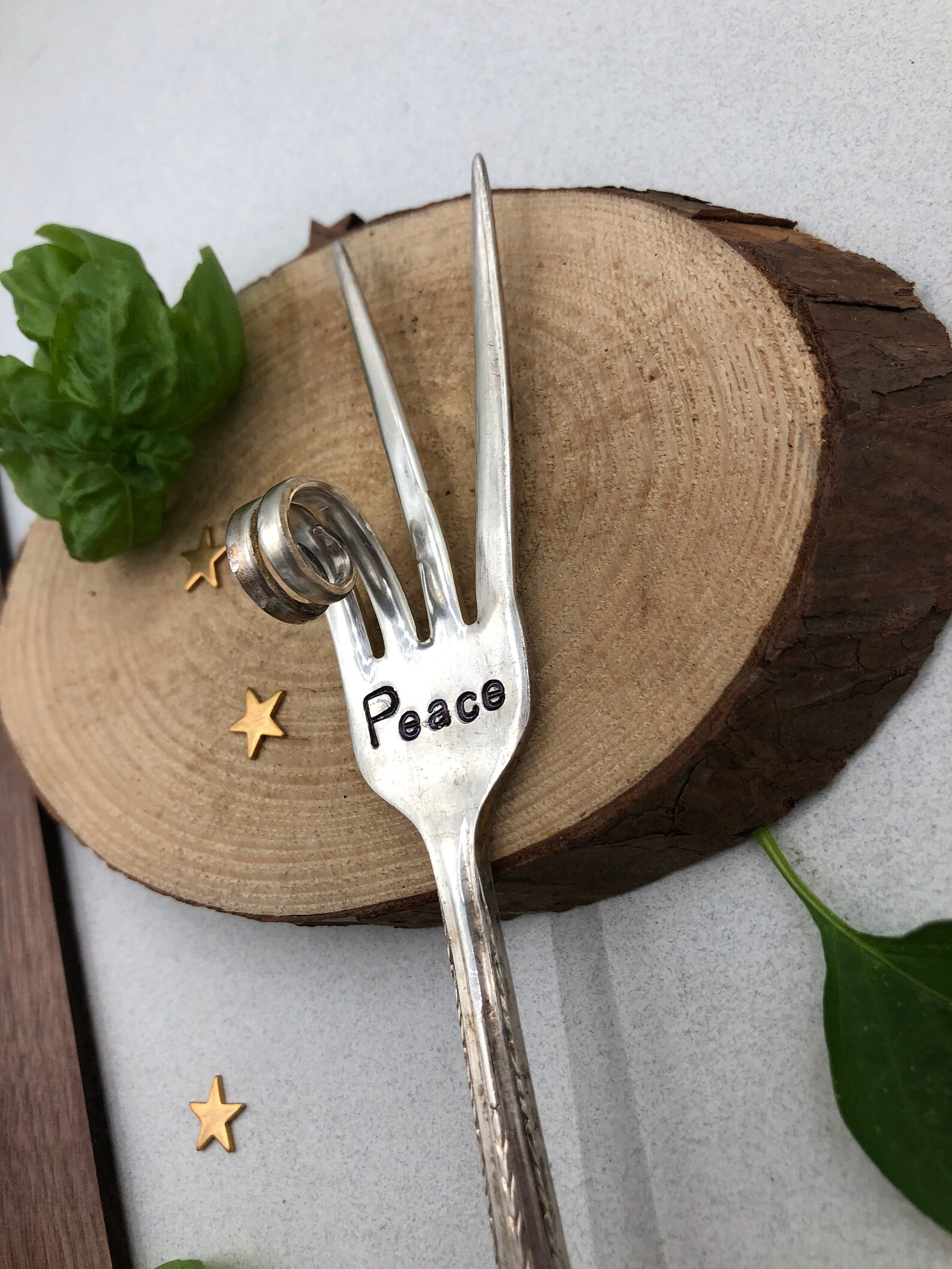 Garden Marker Sign Stamped PEACE SIGN FORK Gardening Flower | Etsy