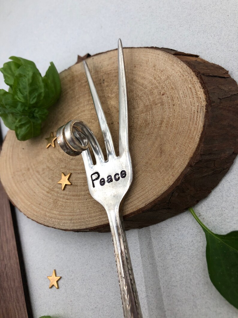 Garden Marker Sign Stamped PEACE SIGN FORK Gardening Flower | Etsy