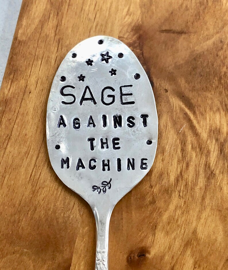 Herb Marker SAGE Against the Machine Funny Pun Herb Stake - Etsy