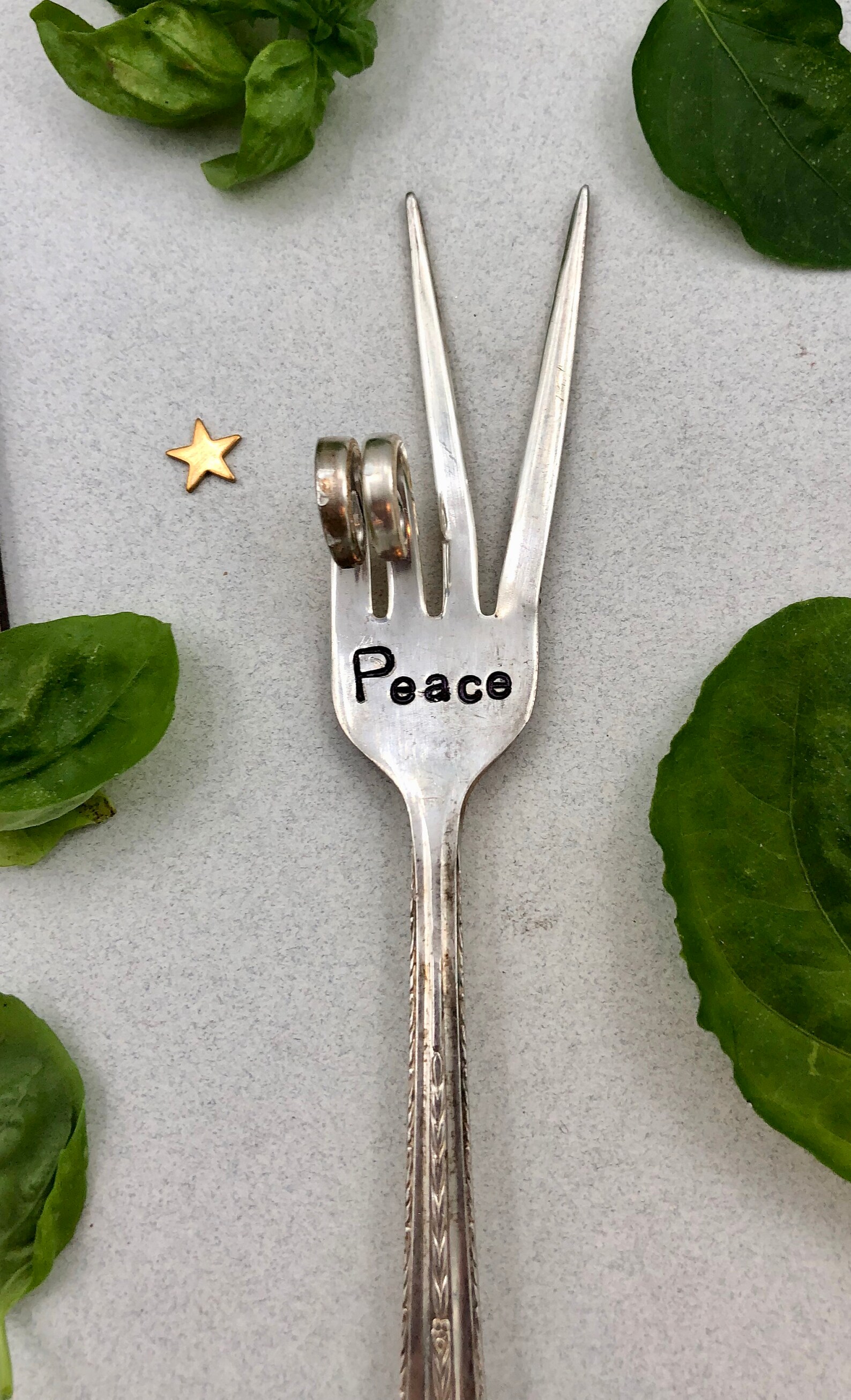 Garden Marker Sign Stamped PEACE SIGN FORK Gardening Flower | Etsy