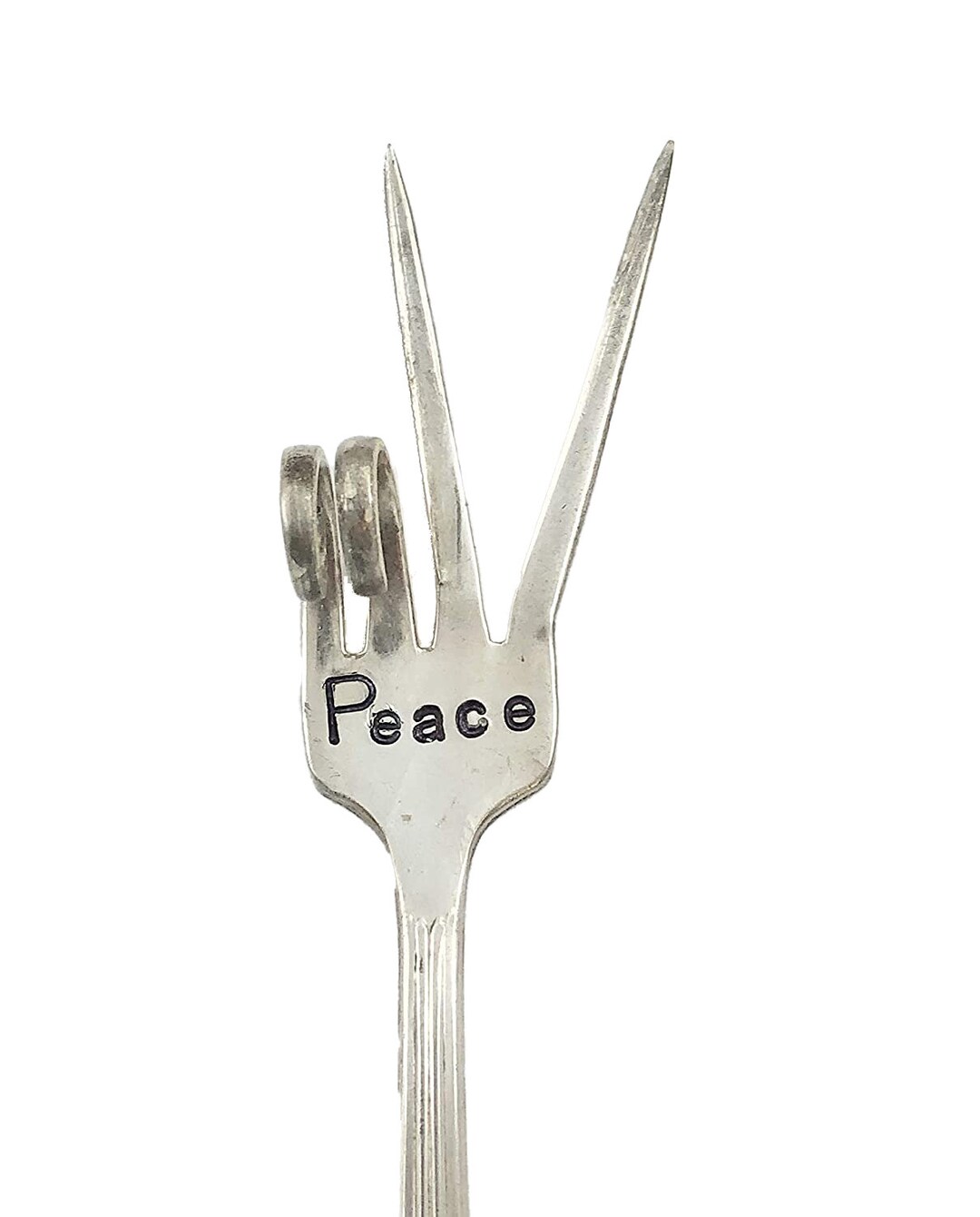 Garden Marker Sign Stamped PEACE SIGN FORK, Gardening Flower Pot Stake ...