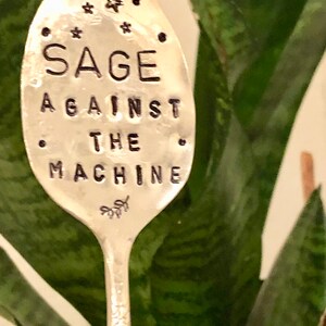 Herb Marker SAGE Against the Machine Funny Pun Herb Stake | Etsy