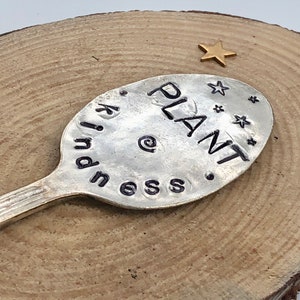 Garden Marker, Plant KINDNESS Plant Label Sign, Recycled Stamped Tea ...