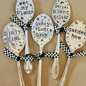 Silverware Plant Markers, Spoon Garden Markers, Herb Markers Spoon, Sold Individually, Garden ...