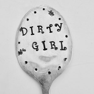 Funny 'dirty Girl' Garden Marker: Hand Stamped Silver Plate Spoon - Etsy
