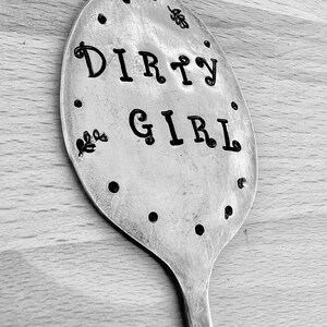 Funny 'dirty Girl' Garden Marker: Hand Stamped Silver Plate Spoon - Etsy
