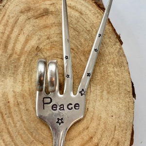 PEACE Sign Fork, Garden Marker With STARS, Plant Label Tag, Silver ...