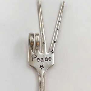 PEACE Sign Fork, Garden Marker With STARS, Plant Label Tag, Silver ...