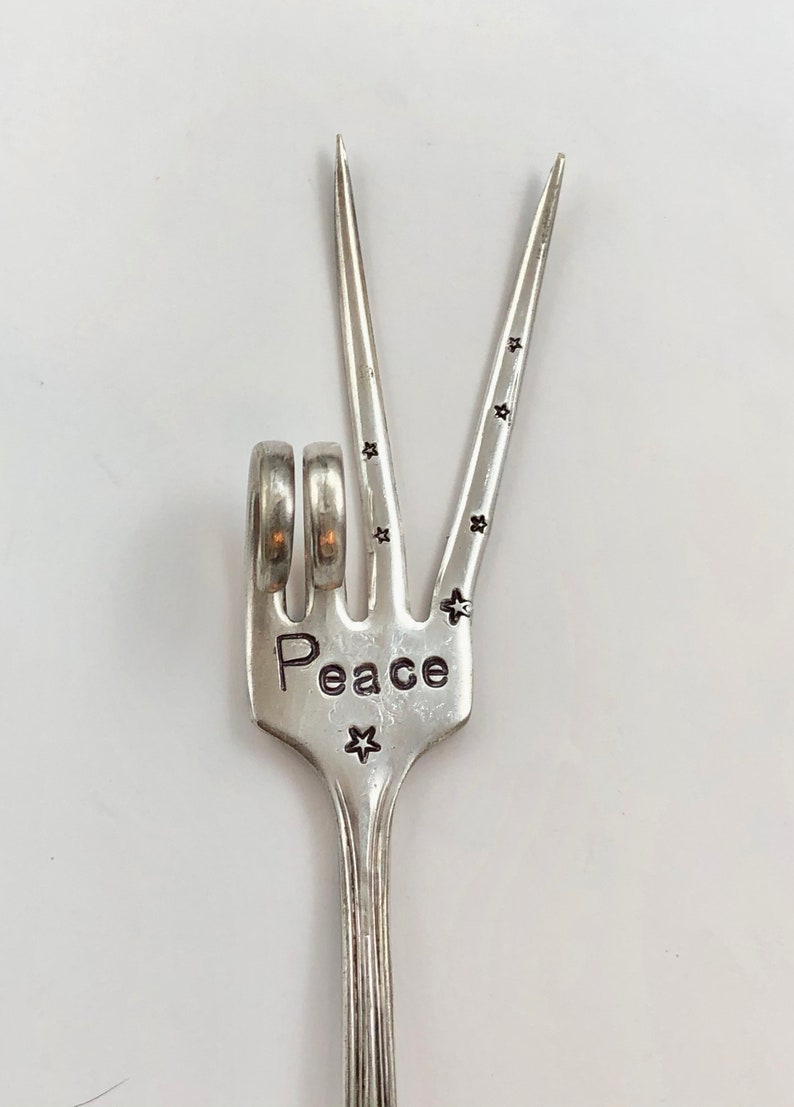 PEACE Sign Fork Garden Marker With STARS Plant Label - Etsy