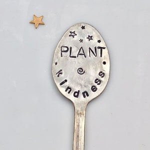 Garden Marker, Plant KINDNESS Plant Label Sign, Recycled Stamped Tea ...
