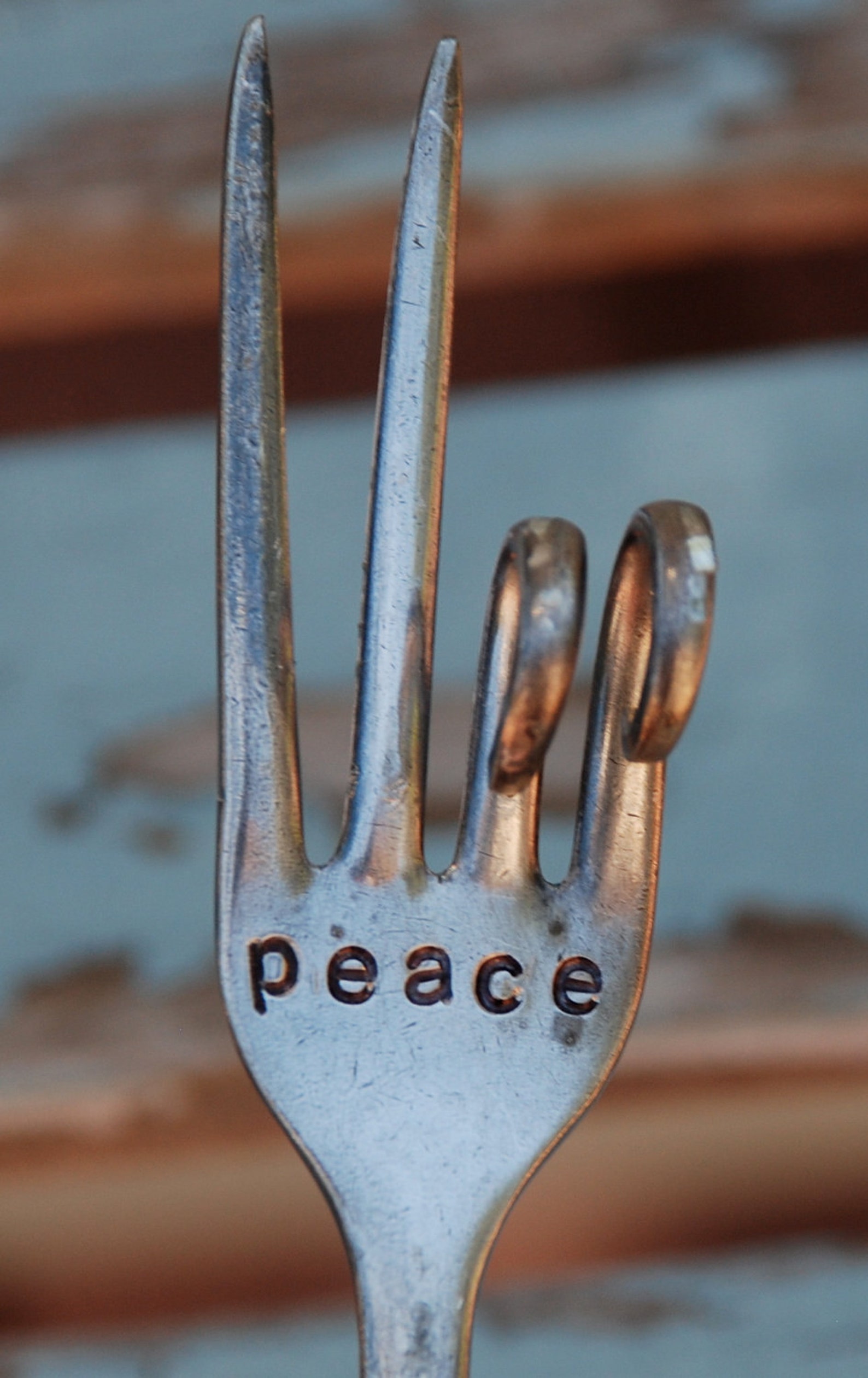 Garden Marker Sign Stamped PEACE SIGN FORK Gardening Flower | Etsy