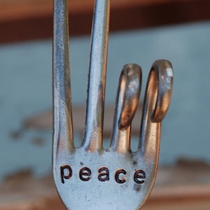 Garden Marker Sign Stamped PEACE SIGN FORK Gardening Flower | Etsy