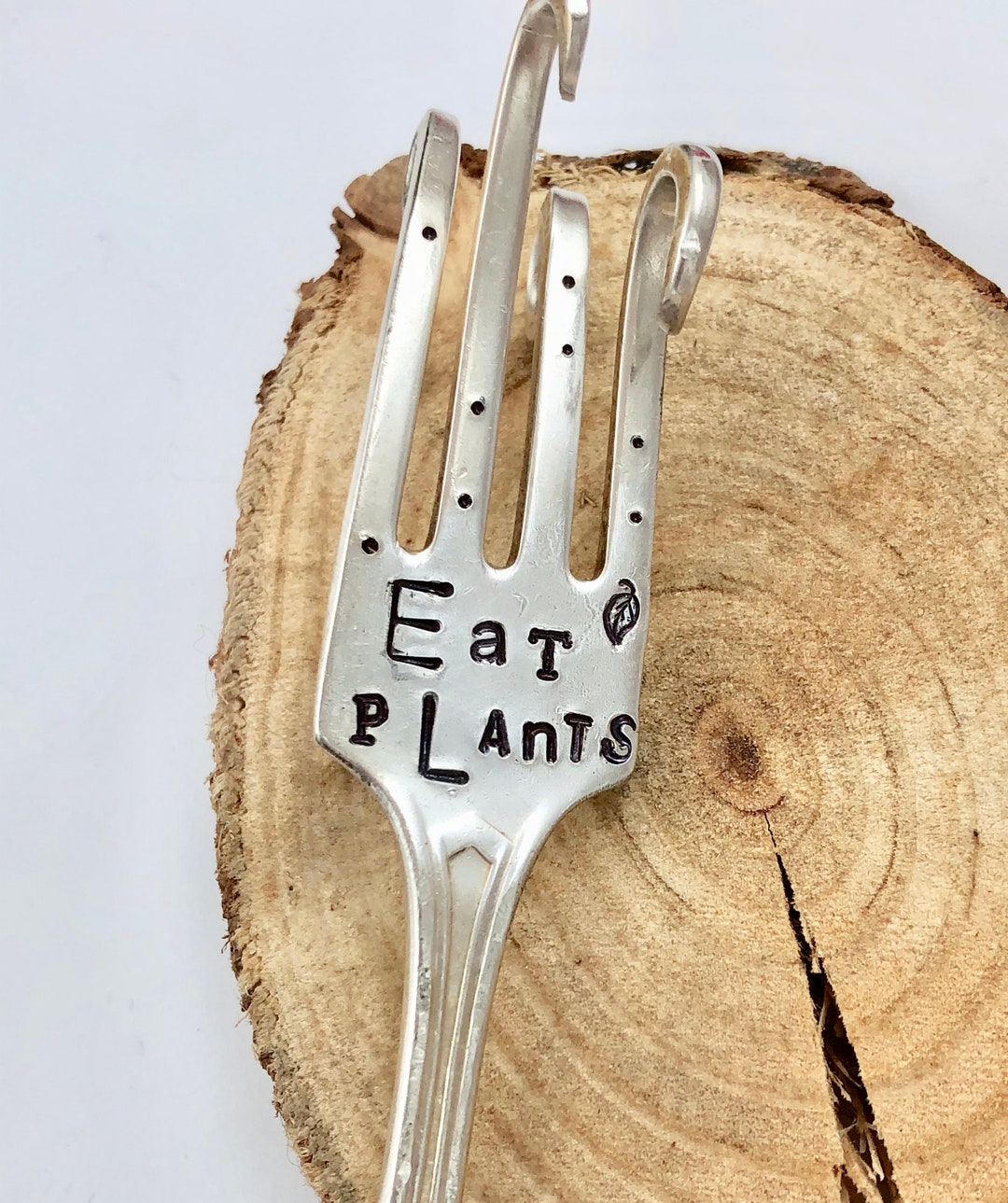 Eat Plants Garden Marker: Hand Stamped Vintage Fork, Vegan Gift - Etsy