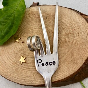 Garden Marker Sign Stamped PEACE SIGN FORK, Gardening Flower Pot Stake ...